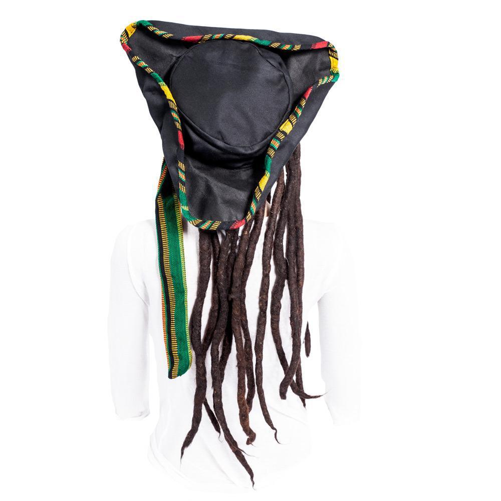 Pirate Rasta Hat with Dreads: Captain Sparrow Style Hippy Bob Marley ...