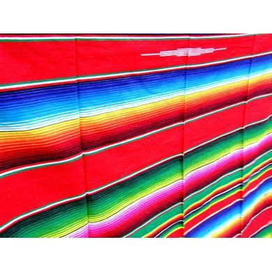 Red Mexican Sarape Blanket Serape Hot Rod VW Blanket Rug Picnic ...